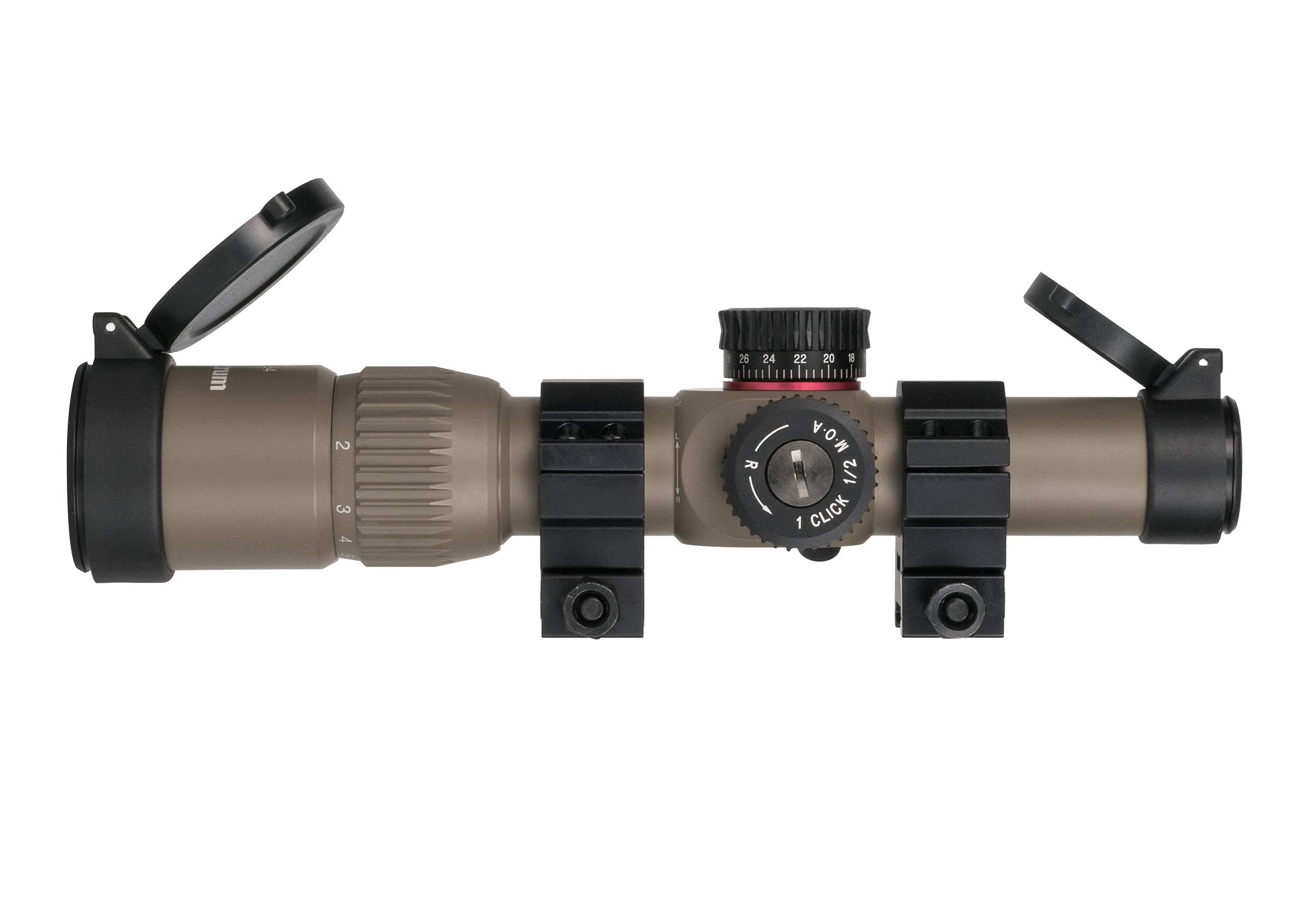 Monstrum G2 1-6x24 First Focal Plane (FFP) Rifle Scope with BDC Reticle | Flat Dark Earth | MH305 H-Series Scope Mount | Bundle