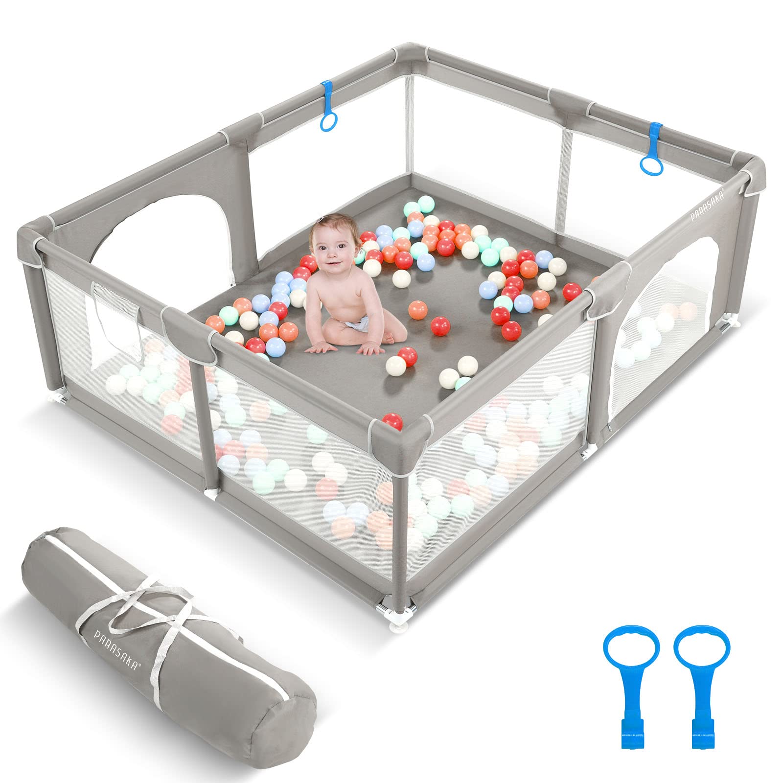 PARASAKA Baby Playpen, 72” x 59” Extra Large Baby Play Pen Play Yard, Playpen for Babies and Toddlers, Baby Fence Play Area, Baby Gate Playpen