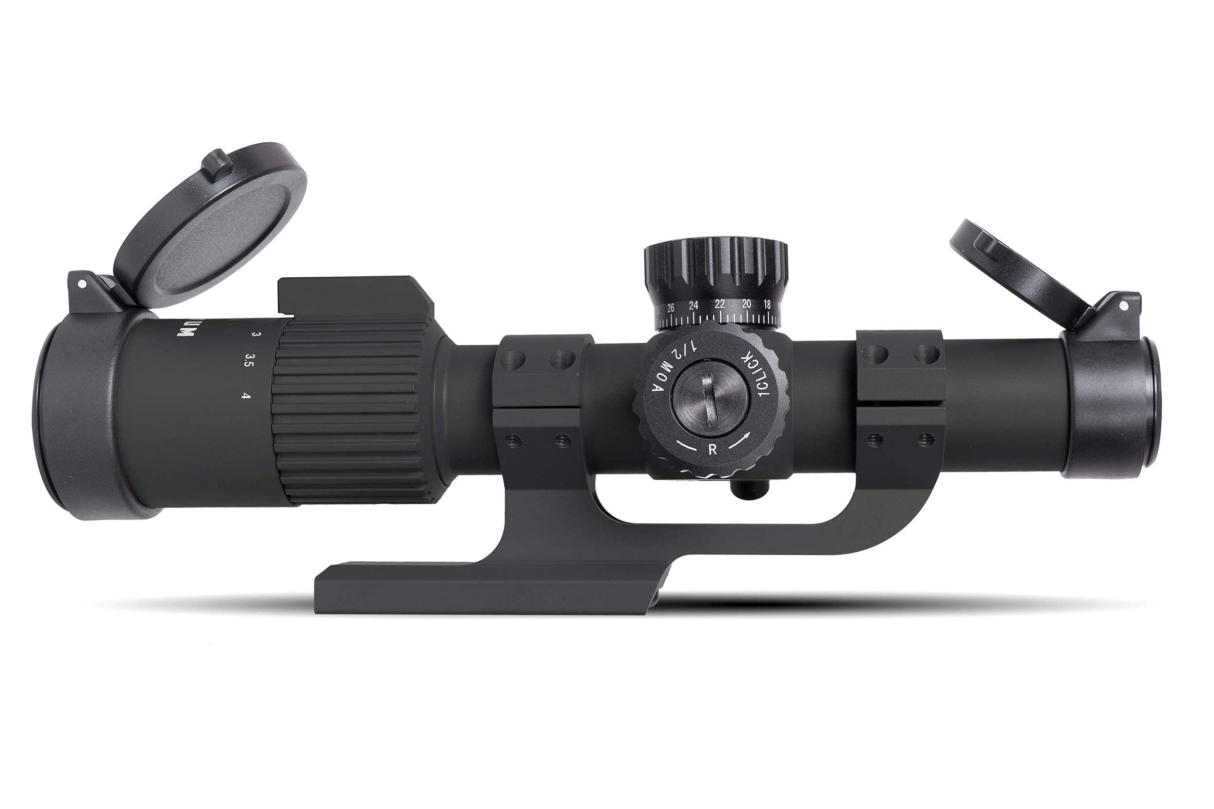 Monstrum G3 1-4x24 First Focal Plane FFP Rifle Scope | ZR300 H-Series Offset Scope Mount | Bundle