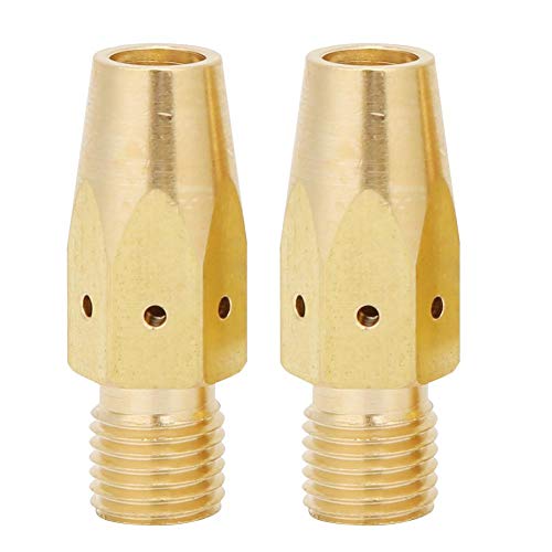 Mig Welding Gun Accessory, Contact Tip Adapter Brass Gas Diffuser for MIG Welder Gun, Mig Welding Parts Consumables for Miller M-25/M-40, 2Pcs/ 5 Pcs OPtional(2PCS )