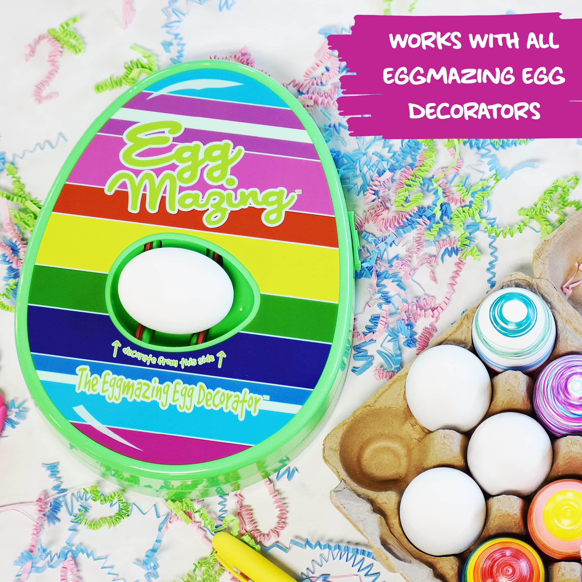 The EggMazing Easter Egg Mini Decorator Kit and 1 Dozen White Wooden Eggs - Year Round Arts and Crafts Activity