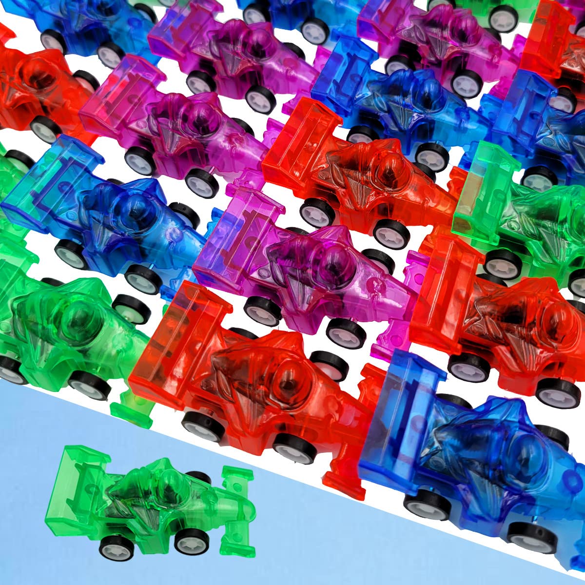 SeeuFun 48 Pieces Bulk Mini Pull Back Racing Cars Die Cast Vehicles Toy, Party Favors for Boys and Girls,Colors Randomly (48pcs)