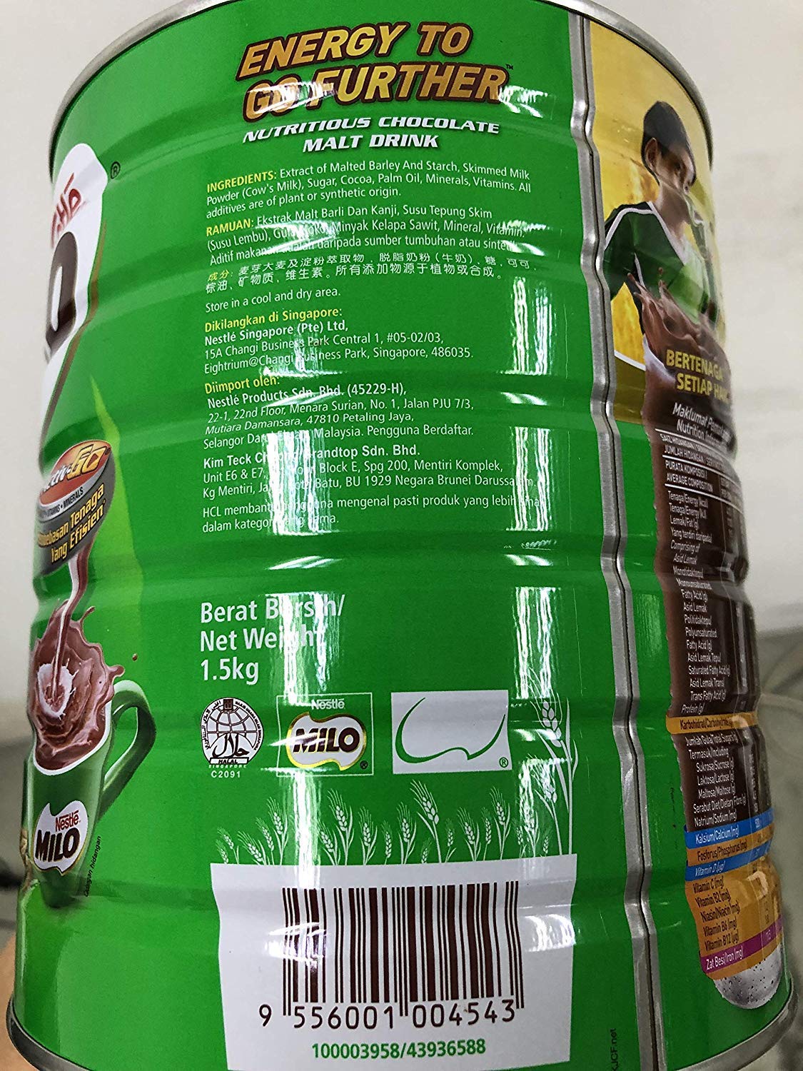 Nestle Milo Malaysia 3.3 Pound (1.5kg) Halal Beverage Mix Chocolate Malt Powder Tin Can Fortified Powder Energy Drink Cocoa