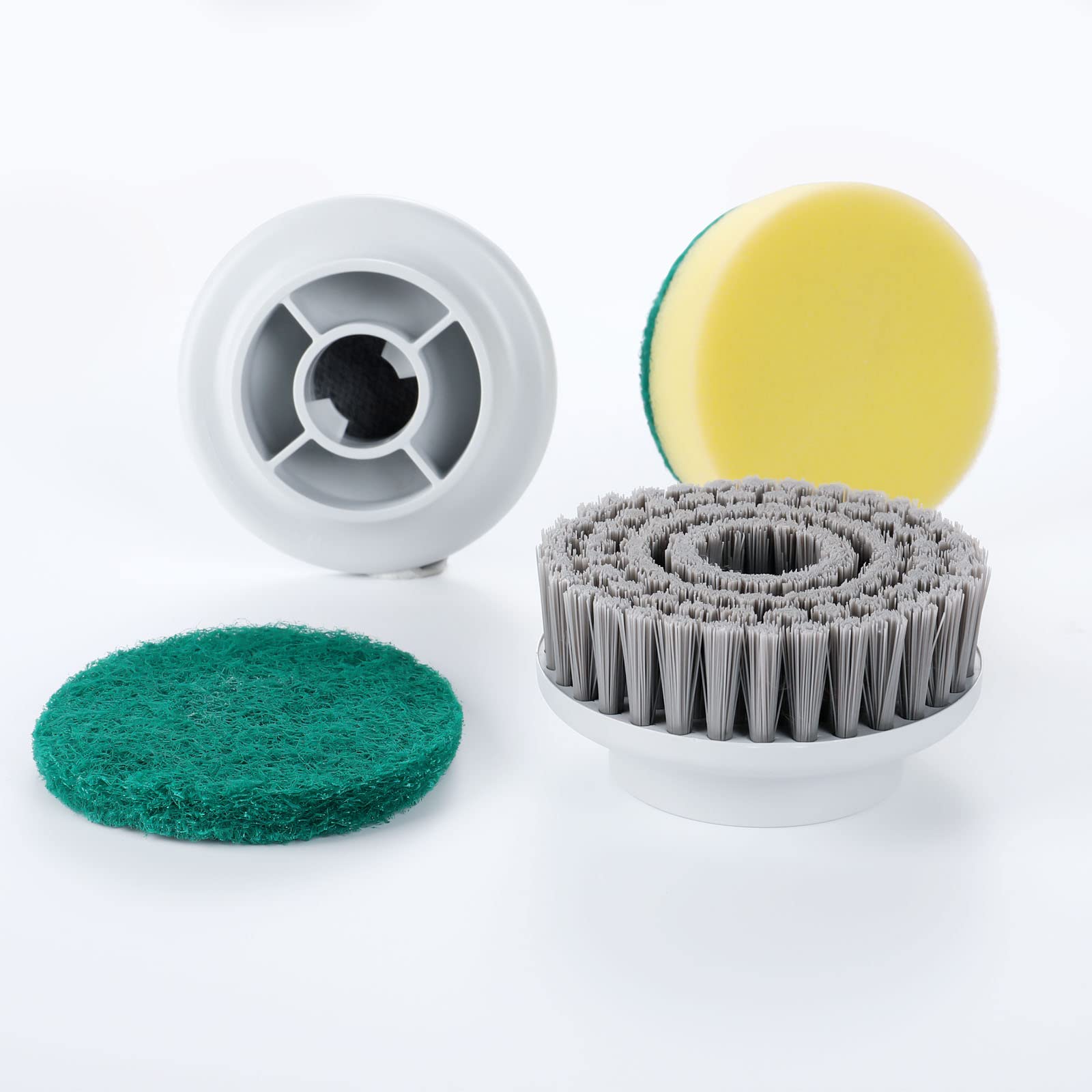 ZaneForest S1 3PCS Replacement Brush Heads Attachments Set for Bathroom Cleaning Brush,Electric Spin Scrubber,Dome Brush,Flat Brush,Cloth Brush