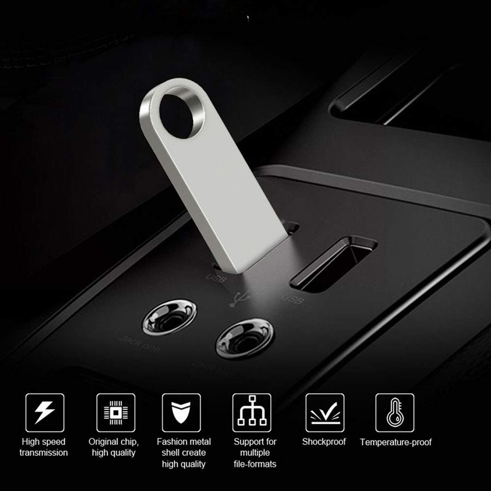 USB Flash Drive 64GB Waterproof Thumb Drive 64GB Metal USB 2.0 Memory Stick with Keychain for Computer/PC/Laptop Data Storage