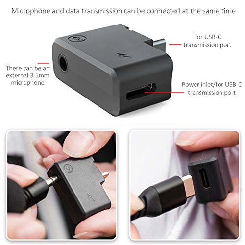 SALUTUY Camera Microphone Adapter, Charging Adapter Action Camera Mic Adapter Easy to Carry for Improve Video Sound Quality for ONE X2