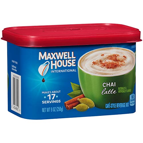 Maxwell House International Cafe Flavored Instant Coffee, Latte, 9 Ounce Canister (Pack of 4)