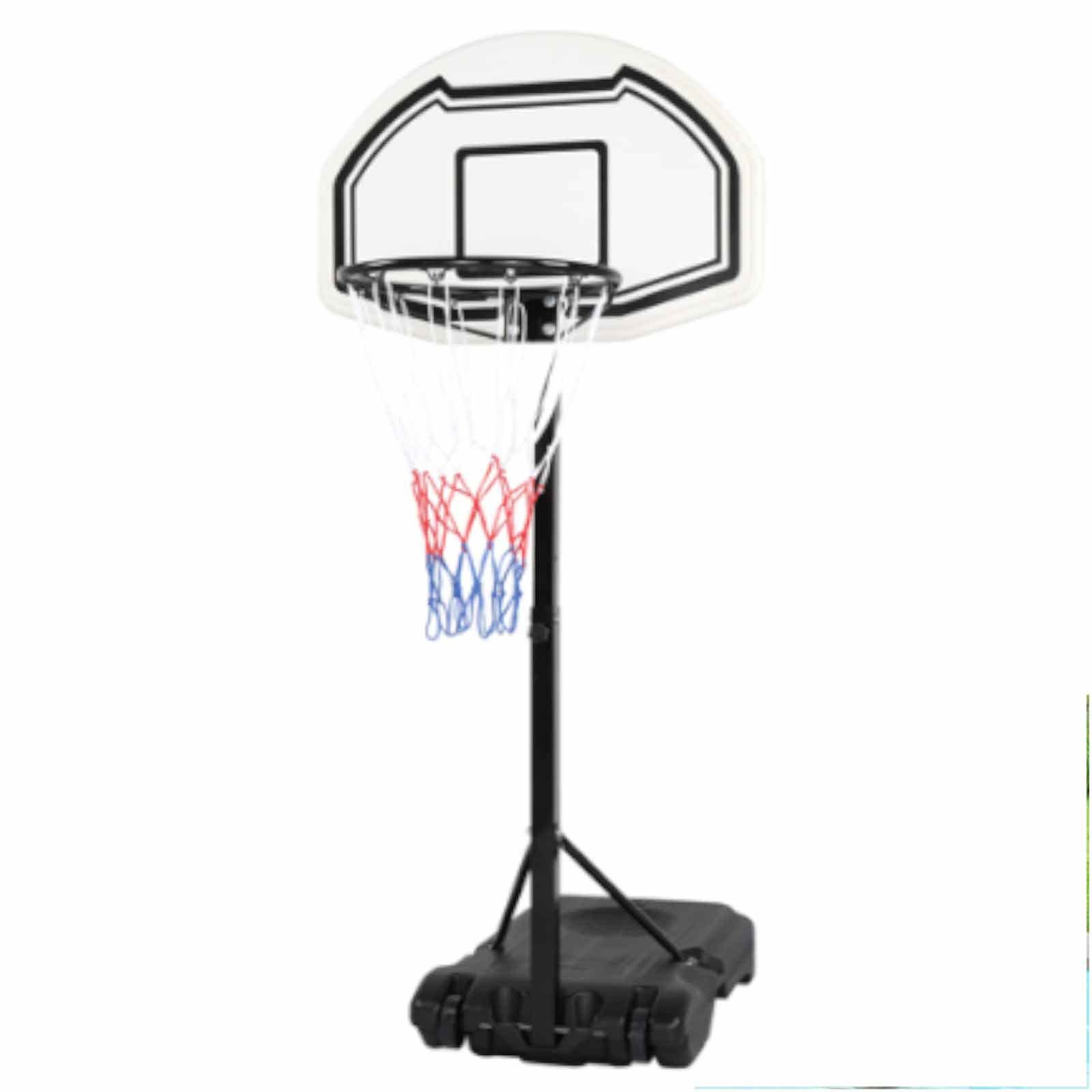 Ralch Wysom Portable Pool Basketball Hoop System Stand,28" x 19" Backboard, Basket Height Adjustment 3.77-4.4ft for Poolside Swimming Water,Maxium Ball Model 7# White & Black