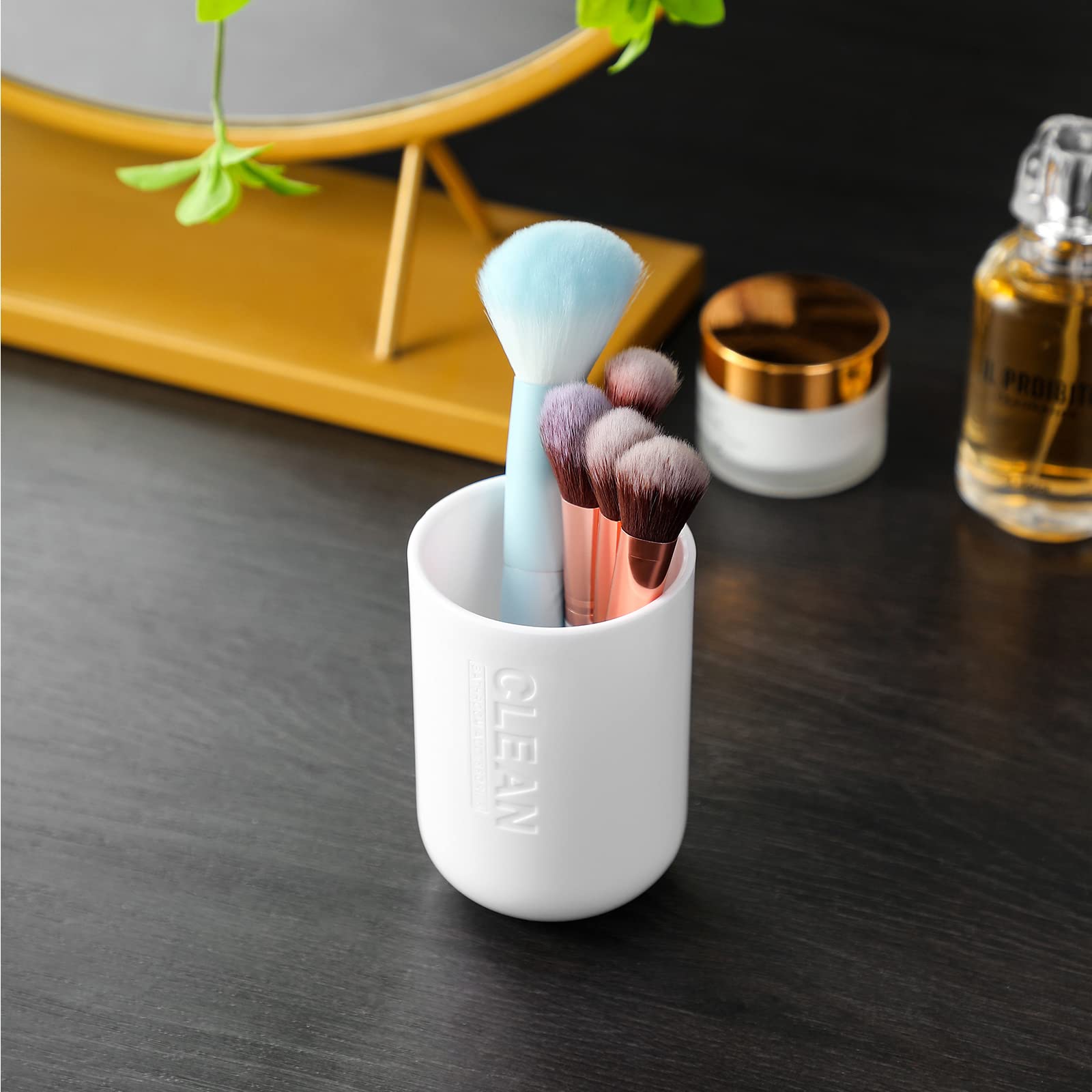 Toothbrush Holders Thick Electric Toothbrush Cup Storage Organizer Holder for Bathroom Countertop - Toothpaste, Floss, Razo, Beauty Accessories, Toiletries Dispensers, White