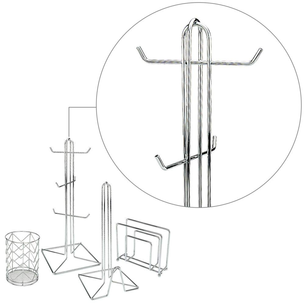 Southern Homewares SH-10297 Full Kitchen Accessory Set, Chrome Paper Towel & Utensil Holder, Napkin Container, Hangers, One Size
