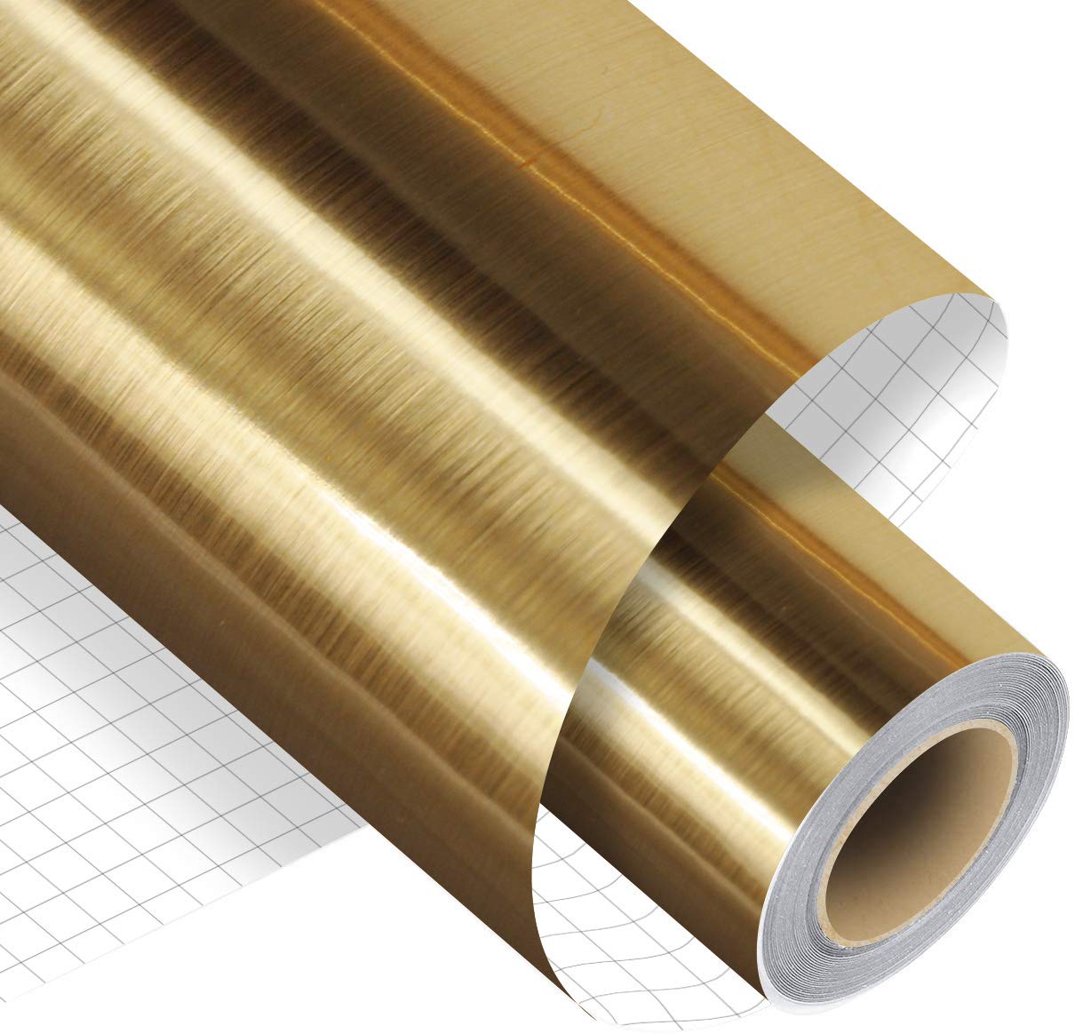 Madlie Brushed Gold Permanent Adhesive Vinyl Roll - 12" x 15 FT Premium Permanent Vinyl for Craft,Signs, Scrapbooking,and Other Craft Cutters.