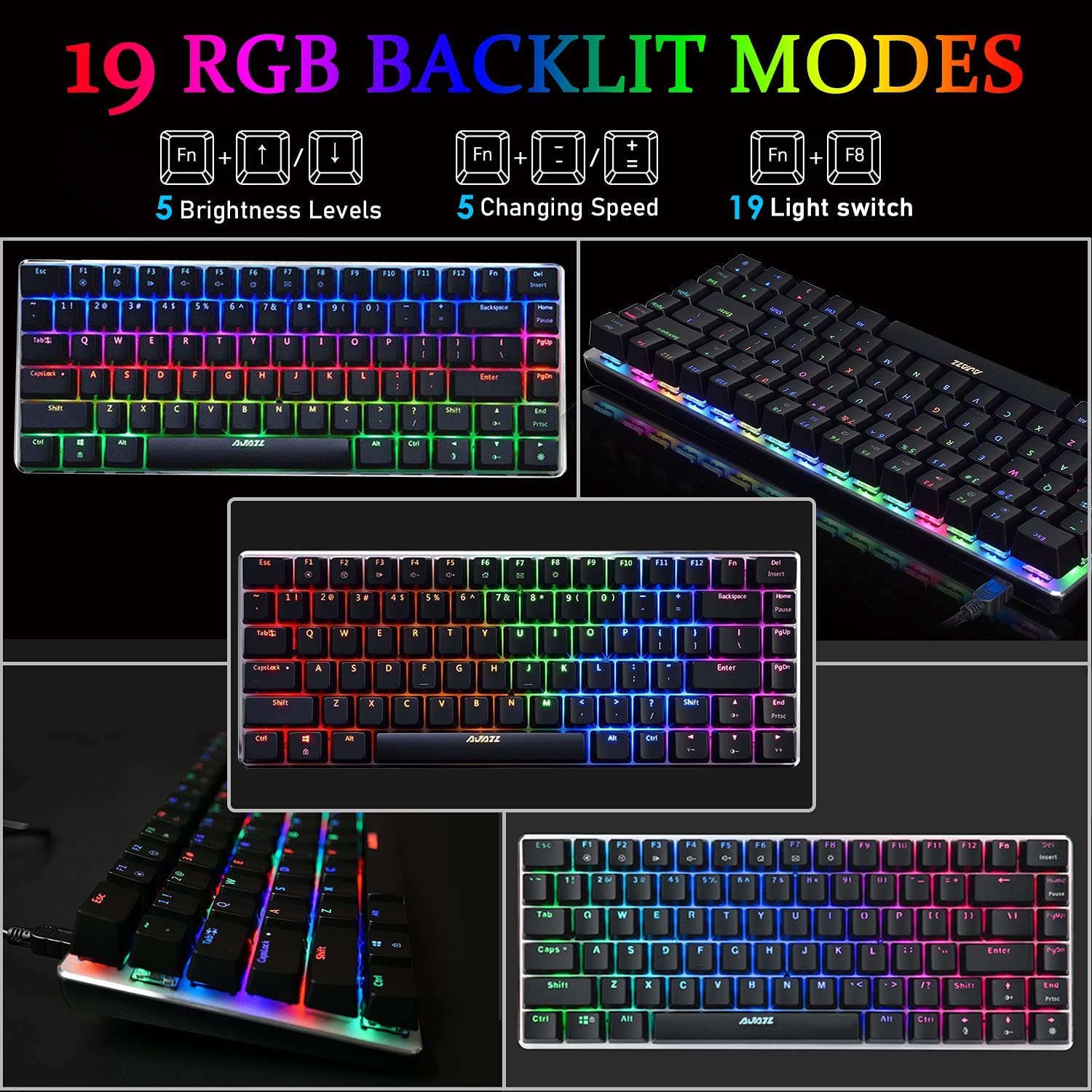 LexonElec Gaming Mechanical Keyboard Wired USB Metal Mechanical Blue Switch Computer Gaming Keyboard with Blue LED Backlit for Computer Gamers (Blue Switch, White)