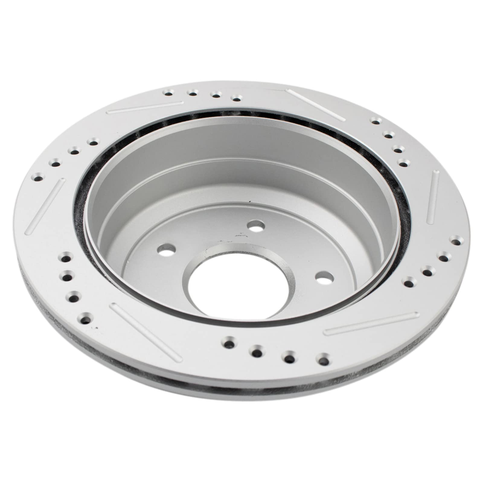 TRQ Performance Brake Rotor Drilled & Slotted G-Coated Rear Pair Compatible with GTO