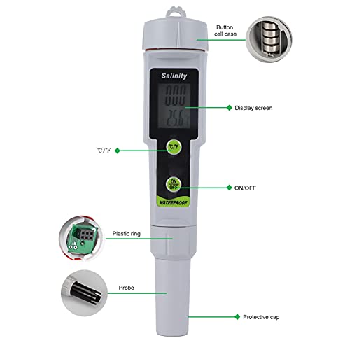 YEmirth Digital Salinity Tester for Salt Water, Salinity Meter Digital PenType Salinity Tester for Seawater Salt Water Swimming Pool