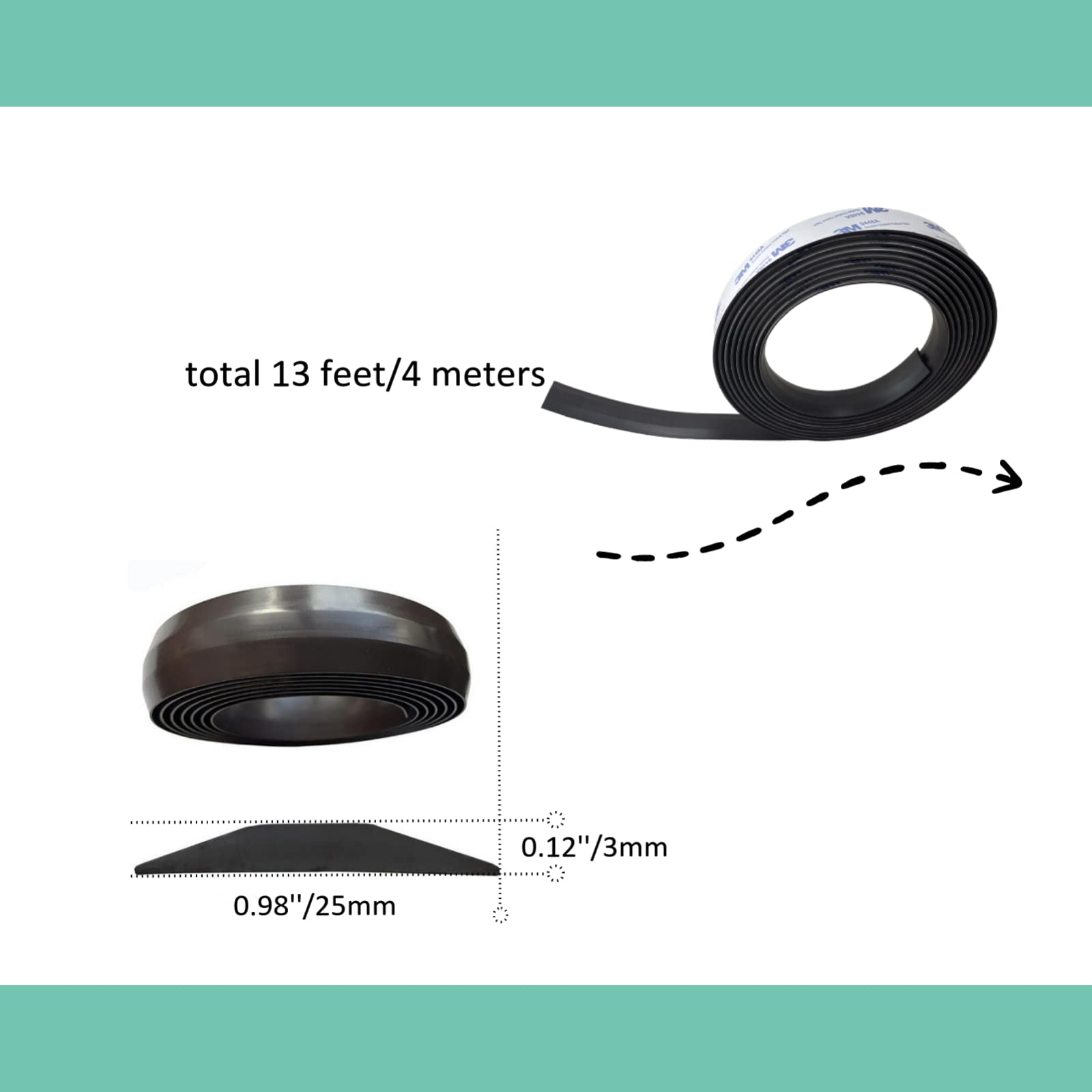LeadCon 13 Feet Upgrade Vacuum Boundary Marker with Self Adhesive Backing, Magnetic Boundary Markers Strip Works for Neato Shark Roborock Robotic Vacuum Cleaner Boundary Tape