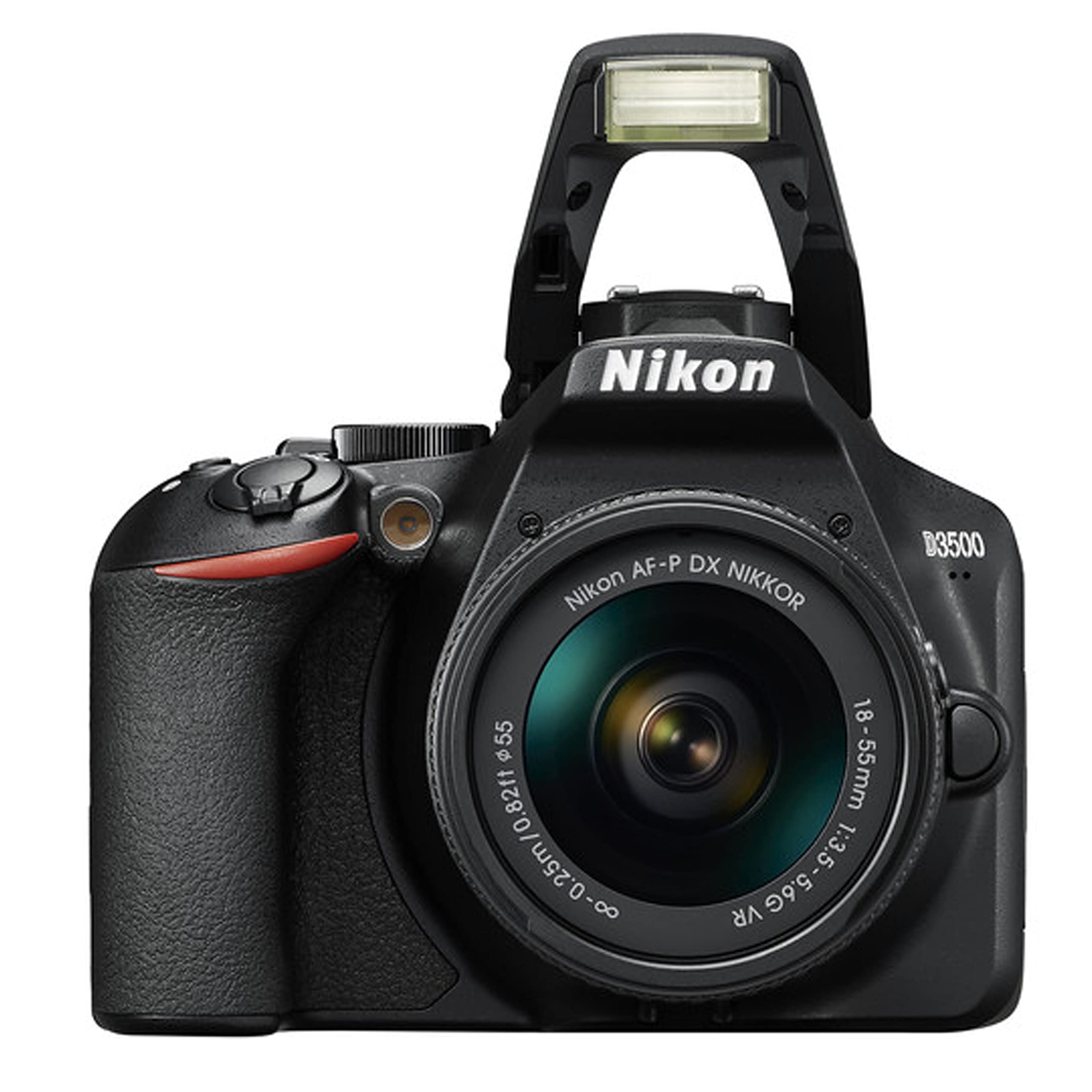 Nikon D3500 DSLR Camera Kit with 18-55mm VR Lens+ 64GB Memory + Back Pack Case + Tripod, Lenses, Filters, & More (28pc Bundle) (Renewed)