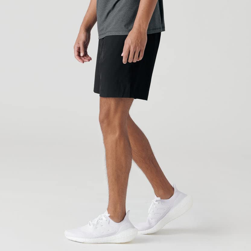 True Classic Quick Dry Active Mens Shorts, Premium Mens Athletic Shorts, Workout Shorts, and Running Shorts for Men. Black, Medium