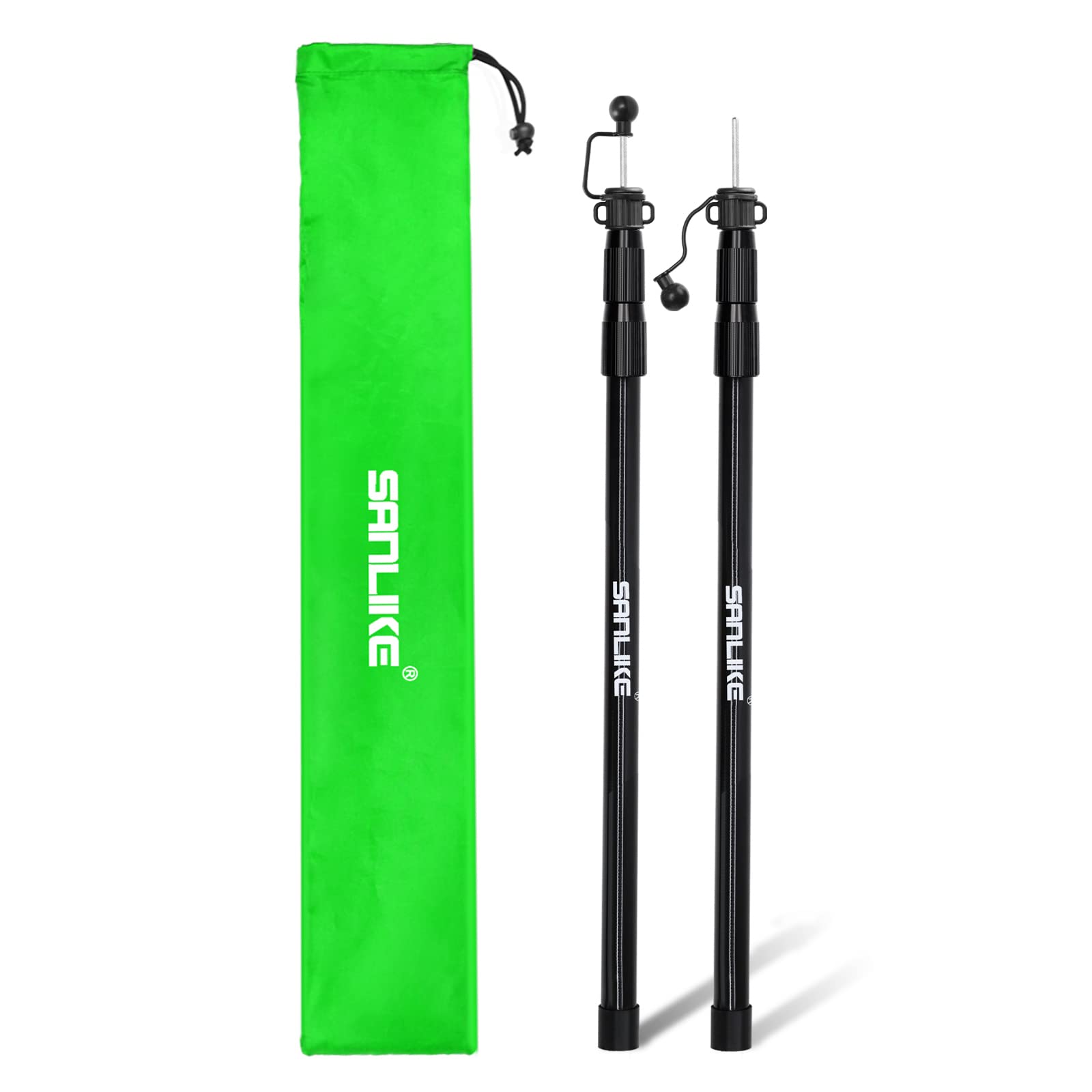 SAN LIKE Tarp Pole Camping Tent Poles Aluminum Telescopic Poles for Canopy Awning Shelter Backpacking Hiking 4 Section Easy Assembly Lightweight Adjustable from 50 in to 113.39 in (2 set)