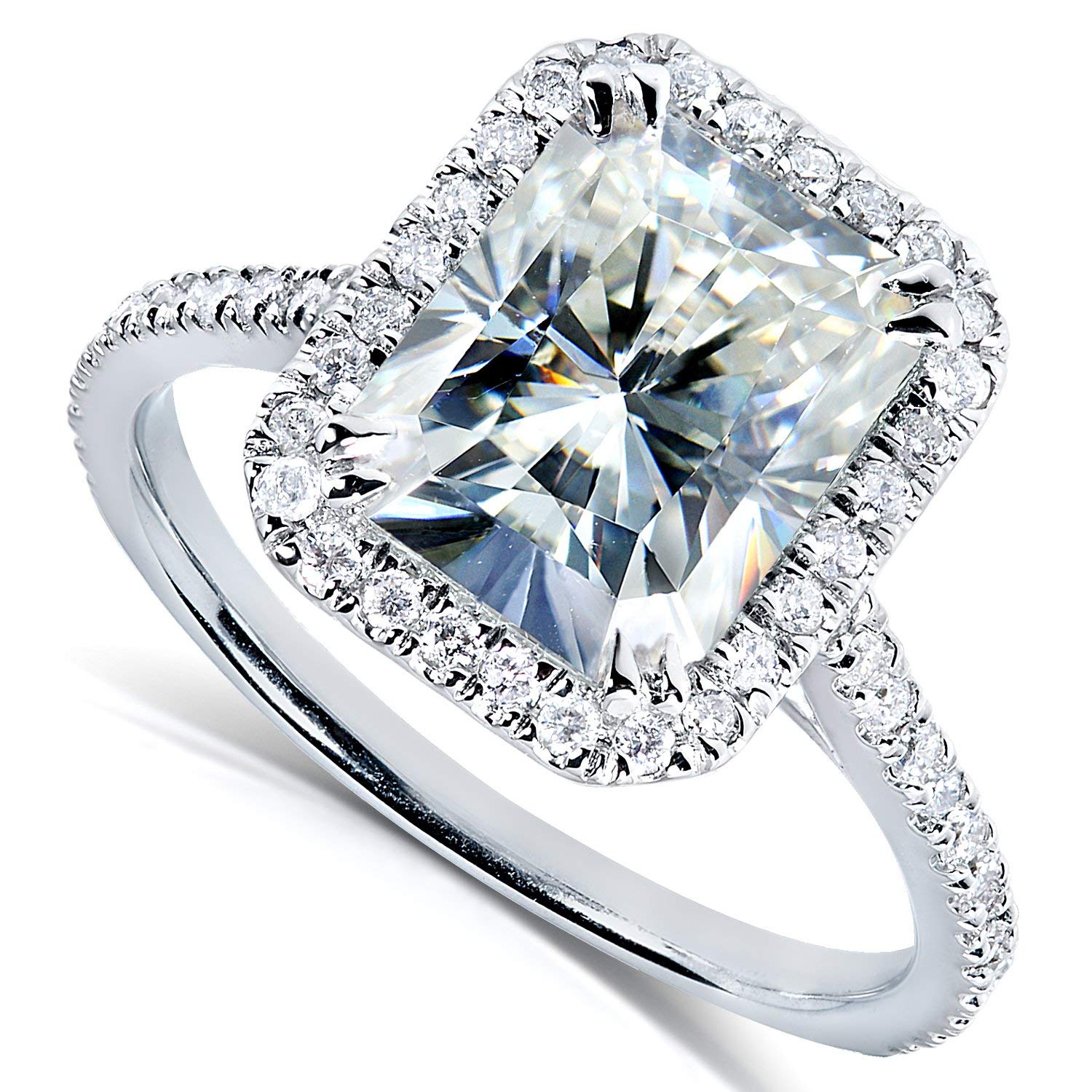 Kobelli Radiant-cut Moissanite Engagement Ring 3 CTW 14k White Gold, Size 5, White Gold