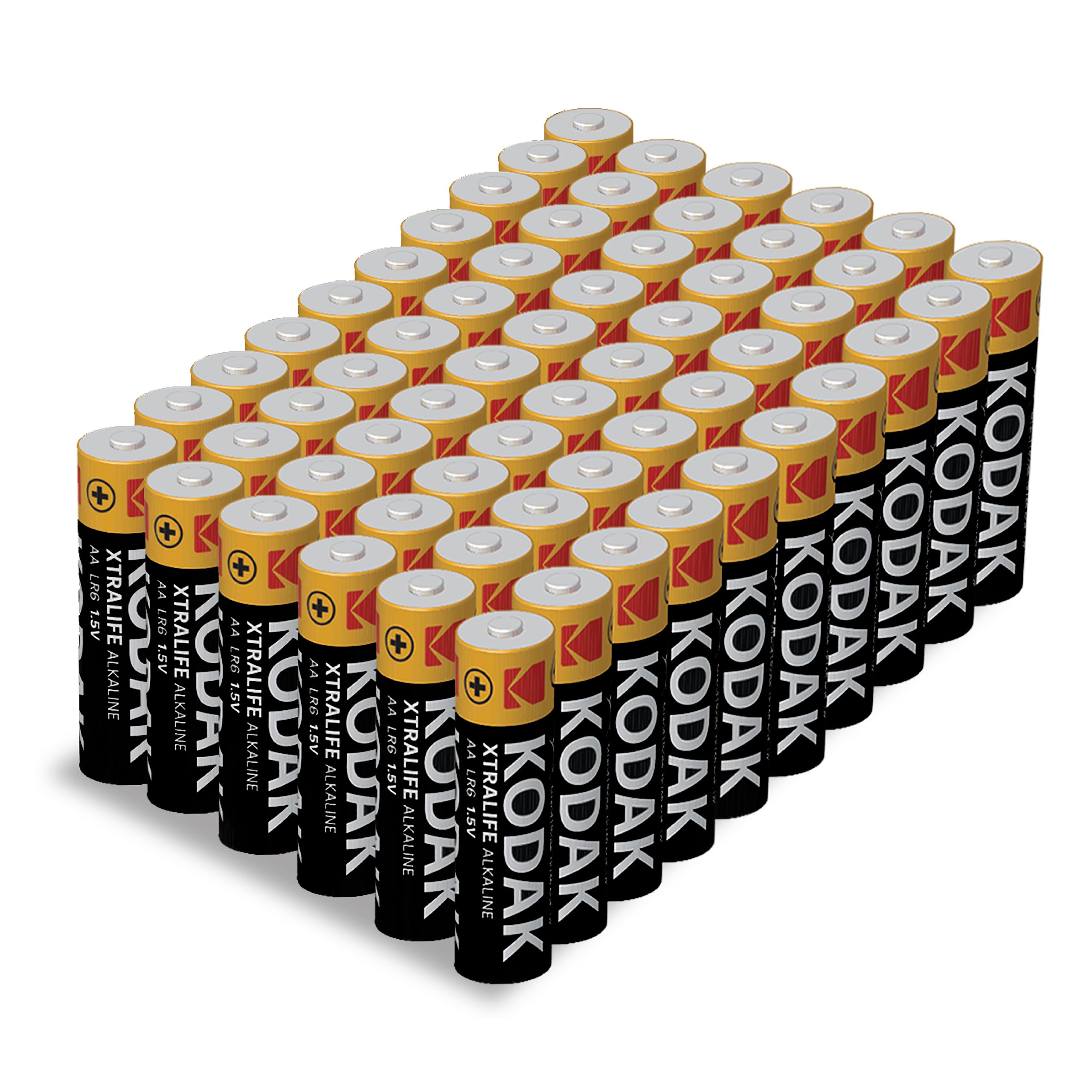 KODAK AA Batteries - Alkaline Batteries, 1.5V Mignon LR06 MN1500 AM3 Battery Pack (60 Count) (Qty 60.)