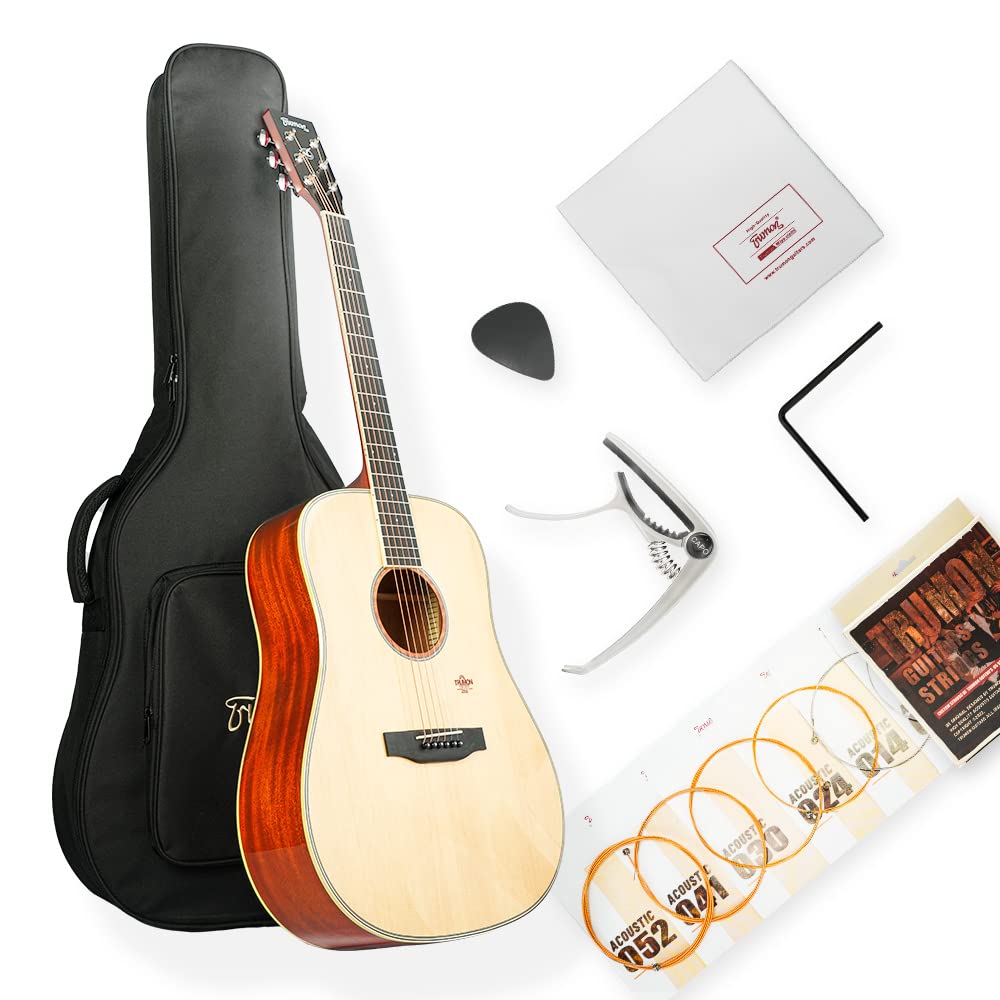 TRUMON Acoustic Dreadnought Guitar for Beginner Acoustic Guitar Guitarra Acustica Spruce Top 41" Full Size Starter Guitars Bundle with Gig Bag Accessories
