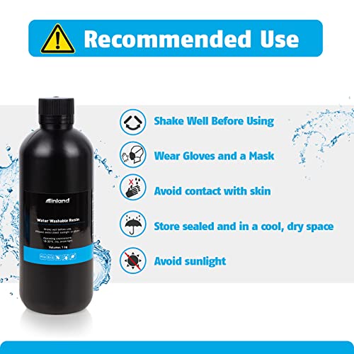 Water Washable 3D Printer Resin - 405nm Water Wash Resin, Low Odor LCD UV Curing 3D Printing Resin β Easy to Clean Photopolymer Resin for SLA 3D Printer (Black, 1KG)