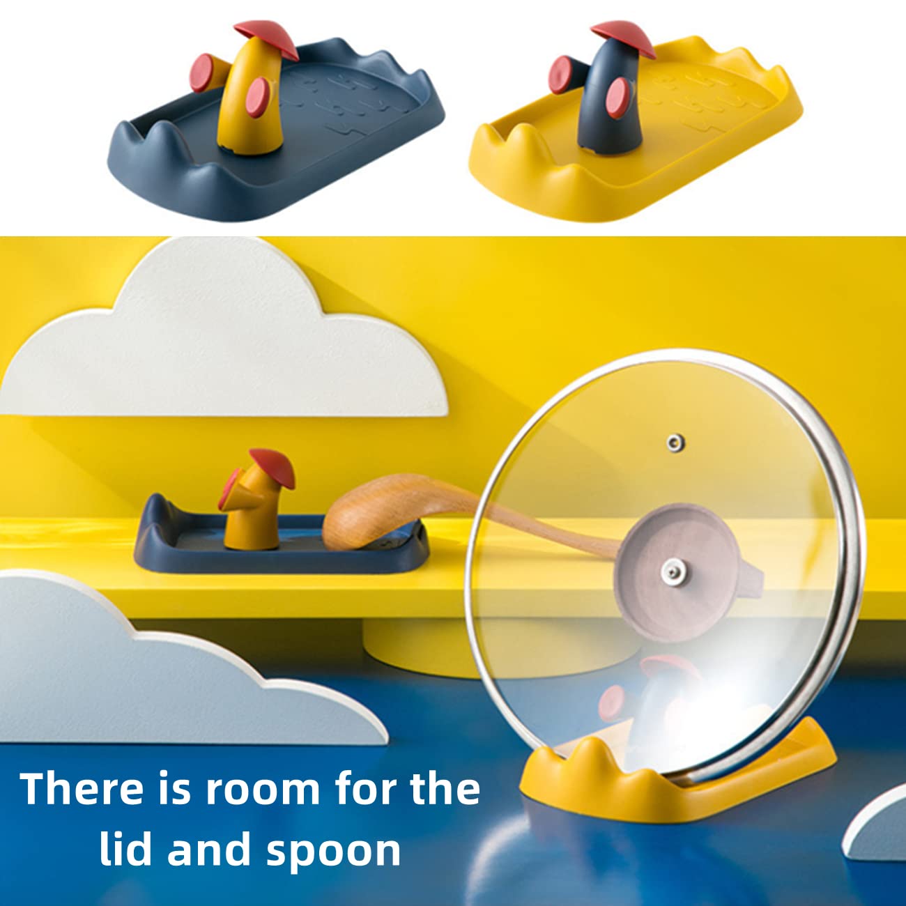 Spoon Rest Kitchen Gadgets Spoon Holder And Lid Rest 2 Pcs,Kitchen Essentials For New Home Novelty Cute Guard Design Kitchen Gadgets Spoon Rest For Stovetop,Kitchen Tools For Spatulas And Lid Rest