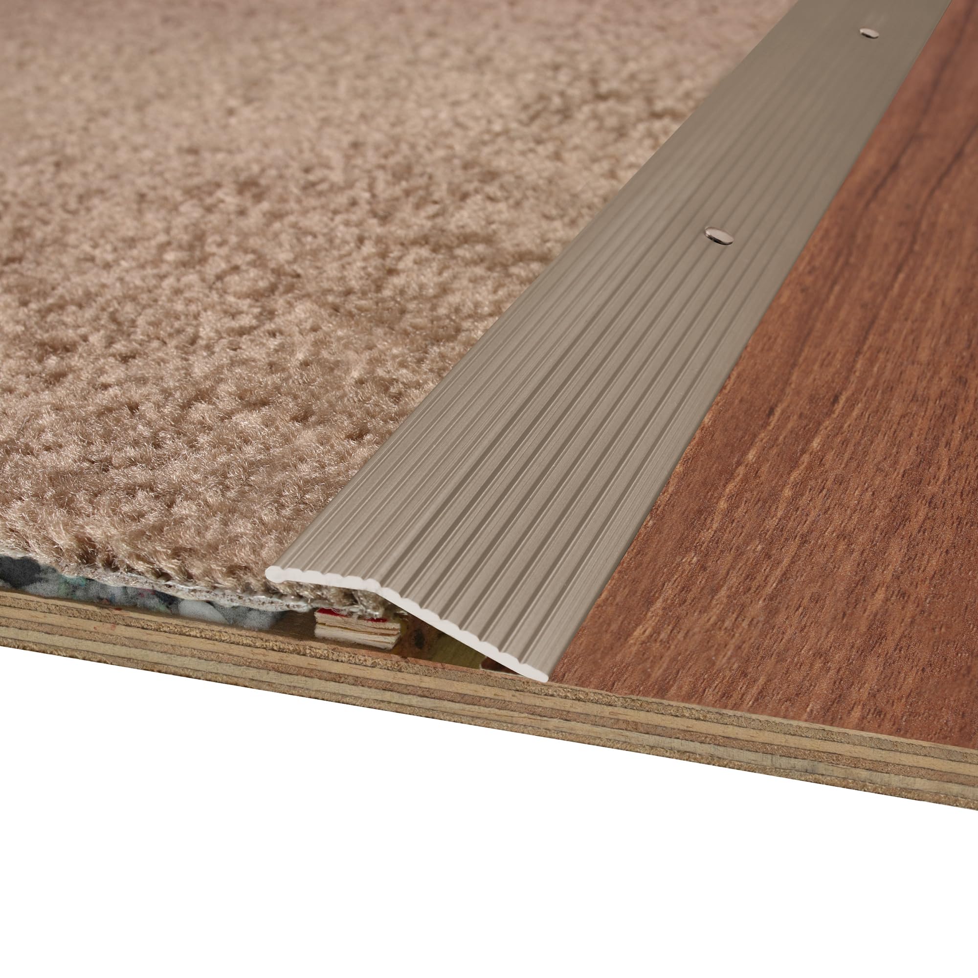 M-D Building Products 43854 1-3/8 in. X 36 in. Pewter Aluminum Carpet Trim w/Screw Nails