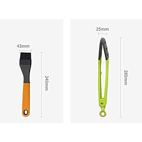 LMMDP Cooking Tools Set Tongs Spatula Soup Spoon Non-stick Shovel Oil Brush Kitchen