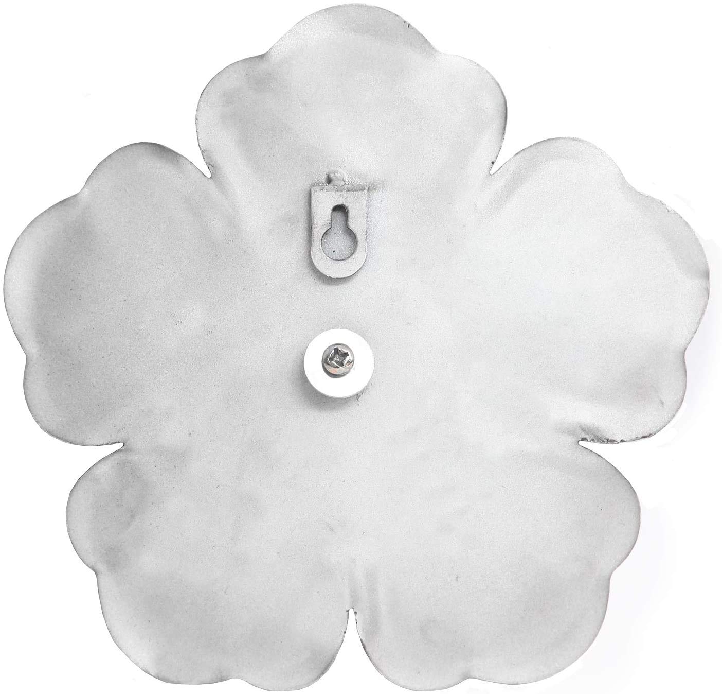 Metal Flower Wall Art Multiple Layer Decor for Indoor Outdoor Home Bedroom Living Room Office Garden Set of 3(White)