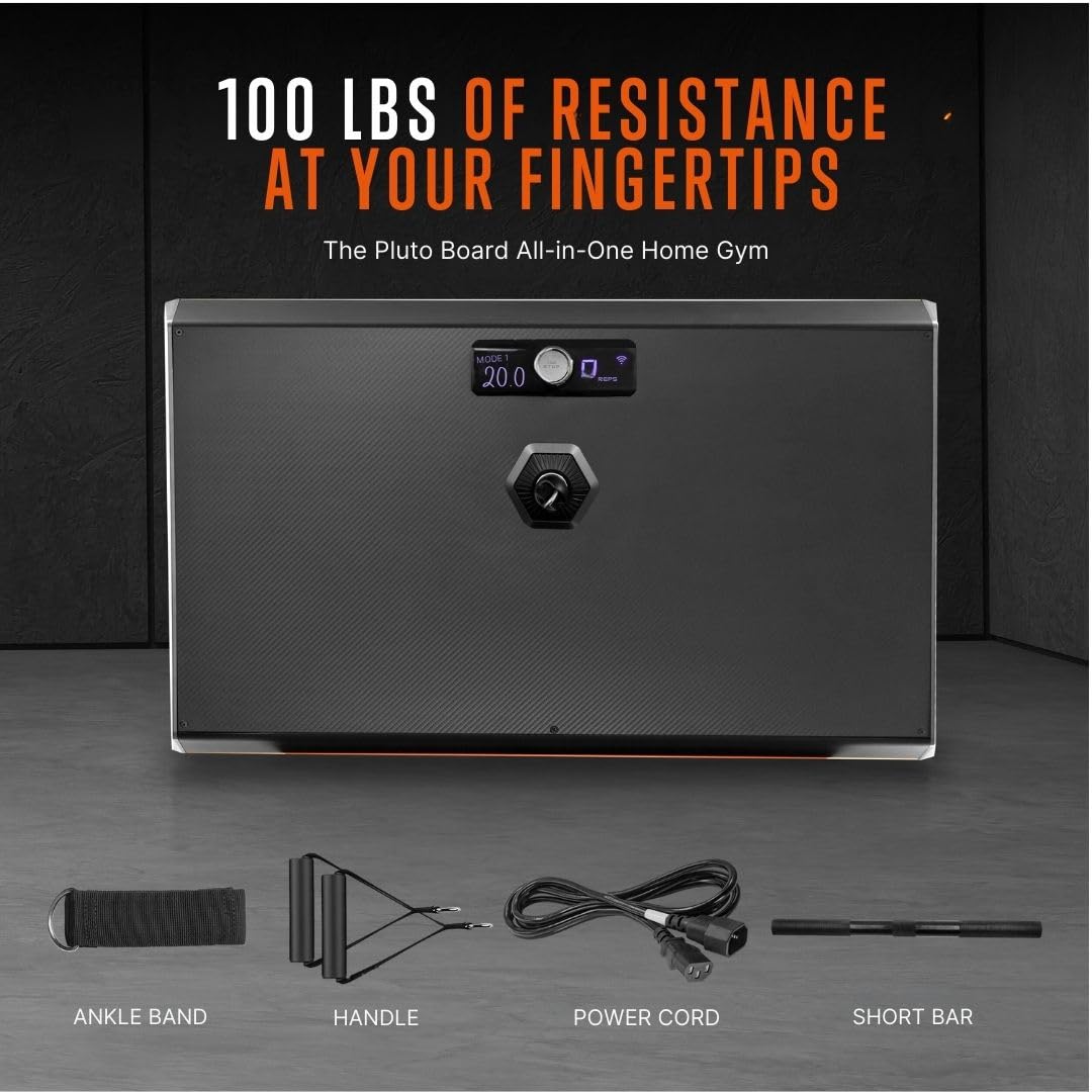SQUATZ Pluto Home Smart Gym - 100lbs of Resistance - All-in-One Digital Gym Machine, WiFi and Bluetooth Enabled, Home Gym Equipment for Full Body Workouts
