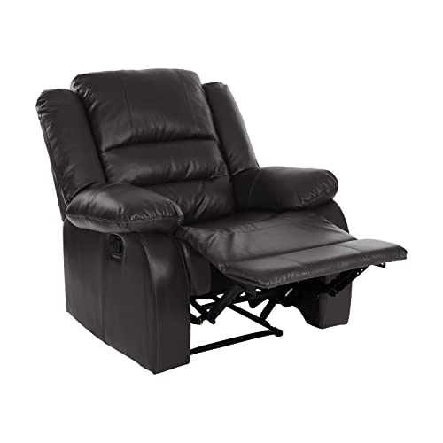 Lexicon Azrael Faux Leather Manual Reclining Chair, 37.5" W, Brown