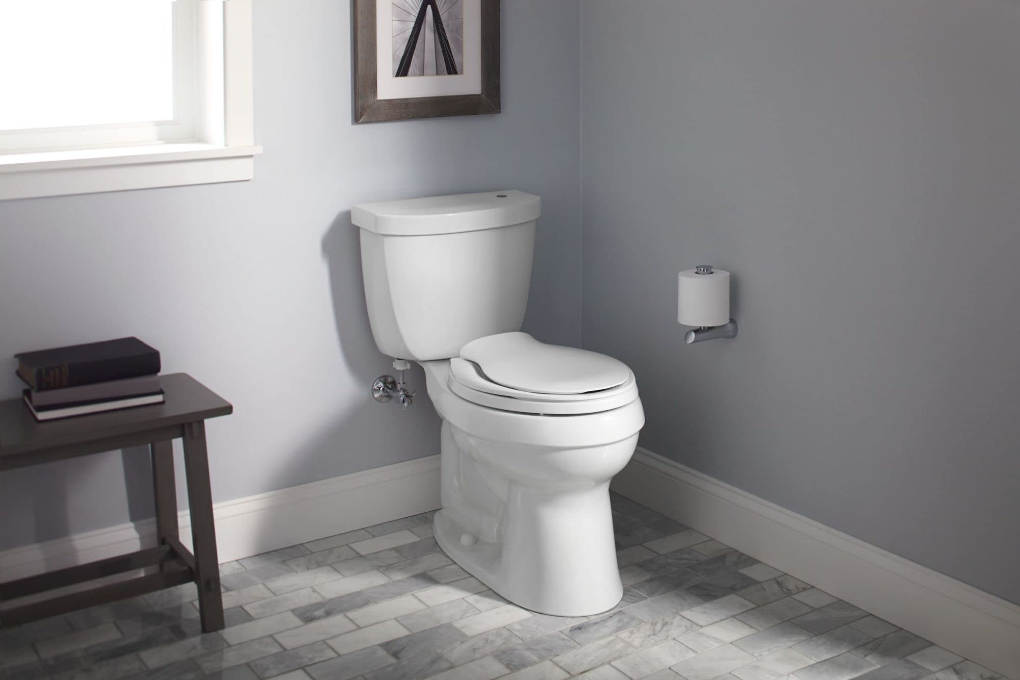 KOHLER K-2599-0 Transitions Nightlight Quiet-Close with Grip-Tight Toilet Seat, White
