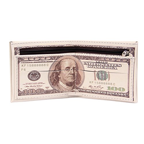 LUI SUI Men Us Dollar Bill Wallet Billfold Leather Credit Card Photo Holder