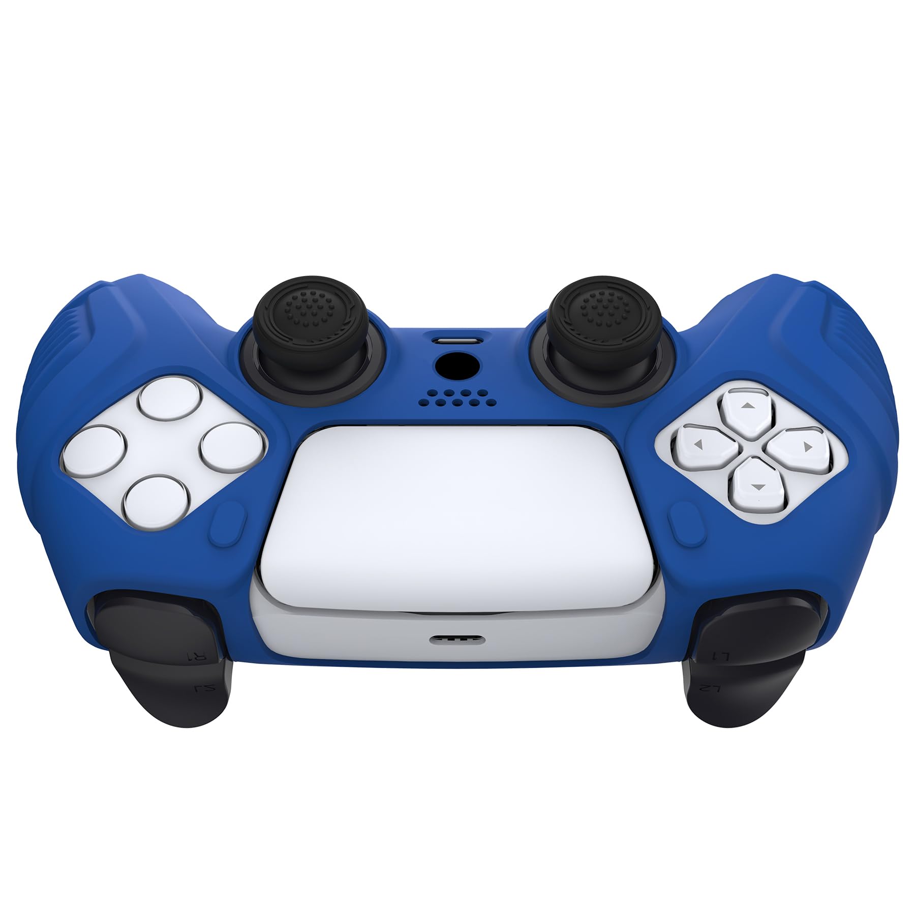 PlayVital Raging Warrior Edition Controller Protective Case Cover for PS5, Anti-Slip Rubber Protector for PS5 Wireless Controller, Soft Silicone Skin for PS5 Controller with Thumbstick Caps - Black