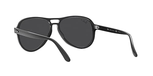 Ray-Ban Men's Rb4355 Vagabond Aviator Sunglasses, Black Transparent Black/Polarized Black, 58 mm