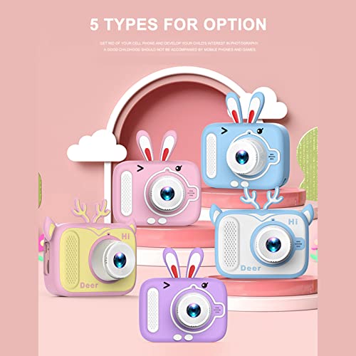mewmewcat Digital camera1080P Mini Cartoon Digital Camera Digital Video Camera for Dual Lens 2.0 Inch IPS Screen Built-in Battery Cute Photo Frames Interesting Games with N
