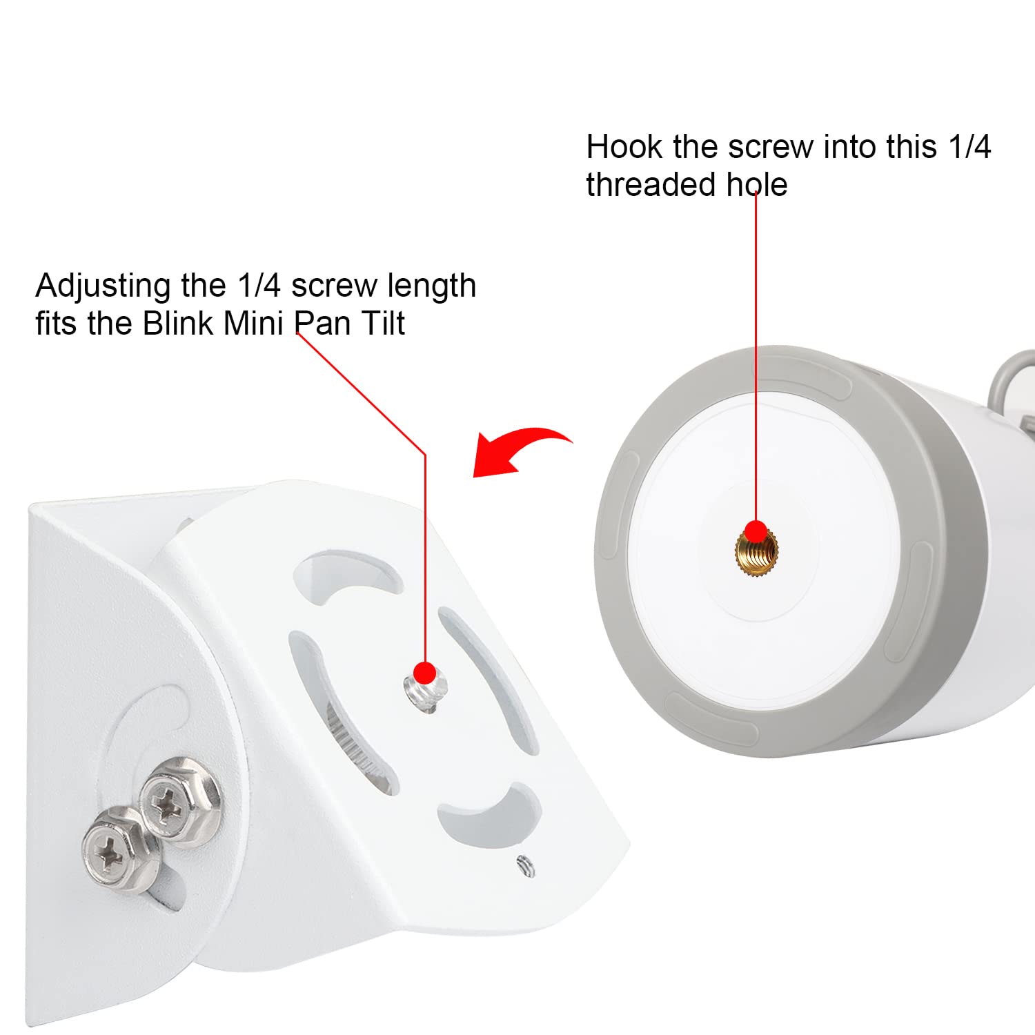 Uogw Adjustable Wall Mount Compatible with Blink Mini Pan Tilt Camera, Adjustable Angle Mounting Bracket for Blink Cam Get The Best View,Aluminum Alloy Material