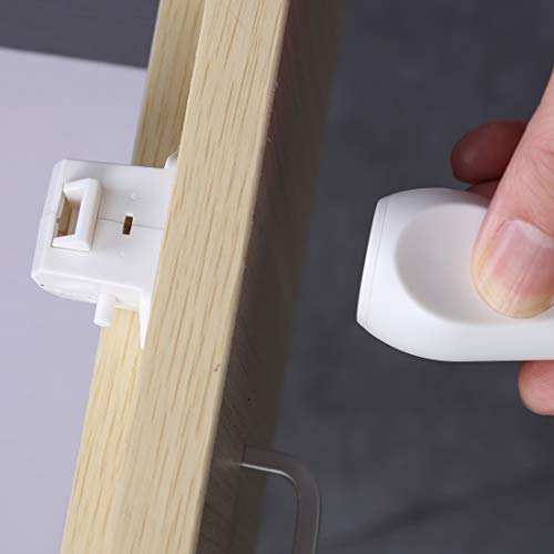 Mingchuan Child Safety Magnet Invisible Locks (4-Pack) Best Baby Proofing Lock for Kitchen Cabinet Drawer Cupboard with 3M Adhesive Cabinets Door Locking Magnetic Latches Kit