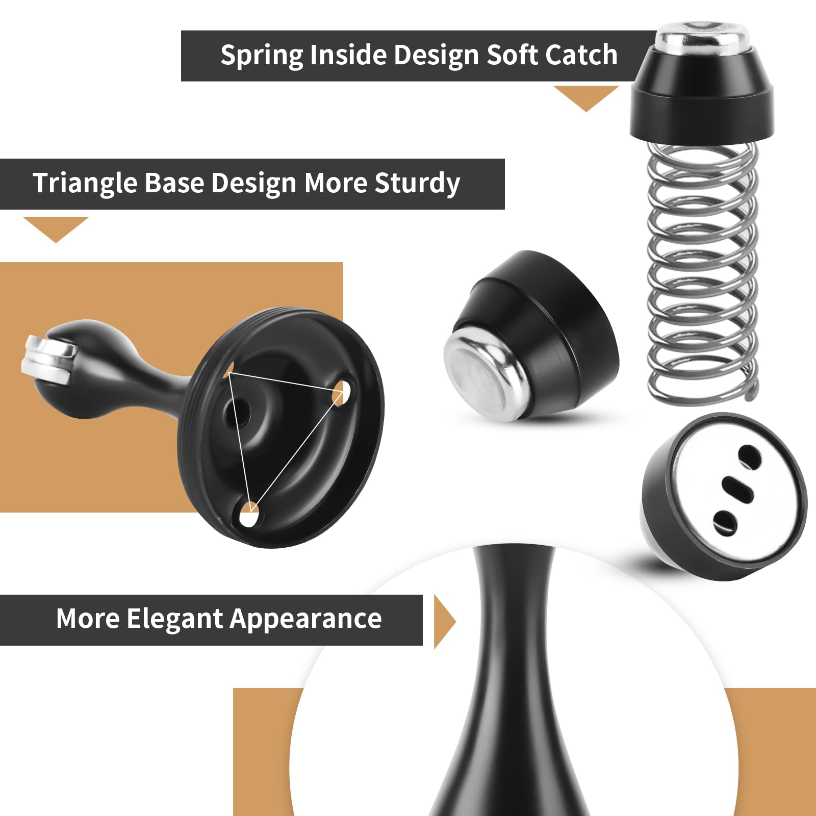 Magnetic Door Stop,Magnetic Door Stop with Strong Suction, with Screws, Keep The Door Open, and Better Protect The Wall,Comes with Positioning Pencil and Manual Installed(2 Pack)