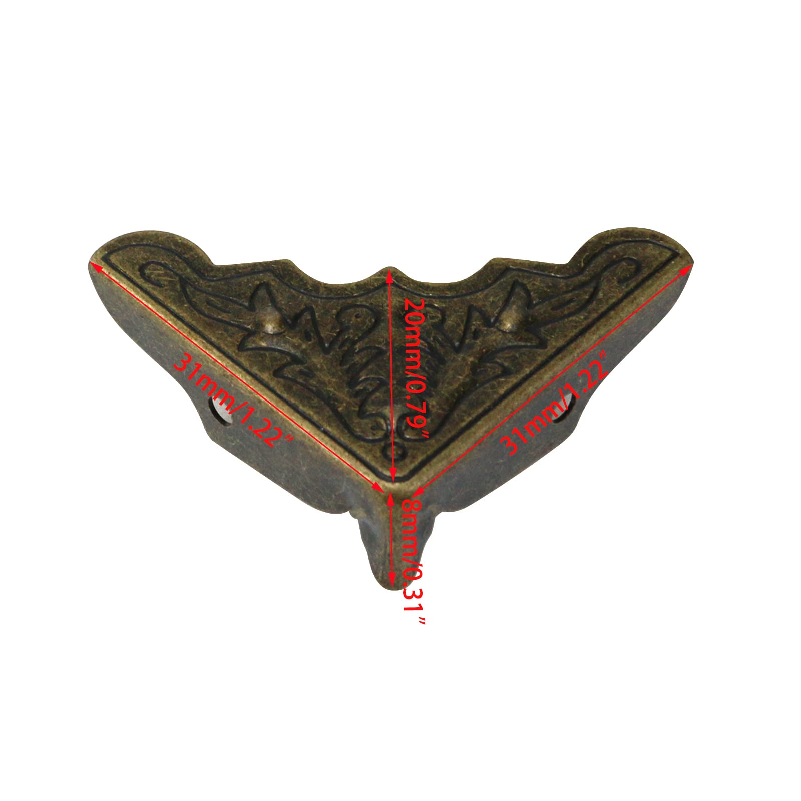 UTALIND 20 Pieces Bronze Bird Pattern Metal Box Corner Protectors Edge Safety Bumpers Cabinet Furnitur Corner Guards