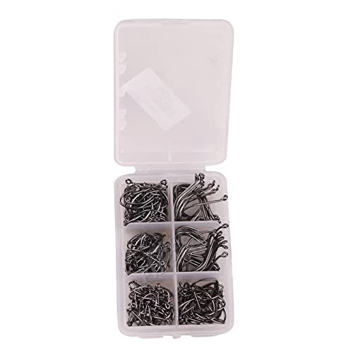 NZNB Fish Hook 220pcs/set Mixed Size 2#/4#/6#/8#/10# Carbon Steels Fishing Hooks Set with Box Fishing Tackle Tools Barbed Fishhooks Fishing Accessories