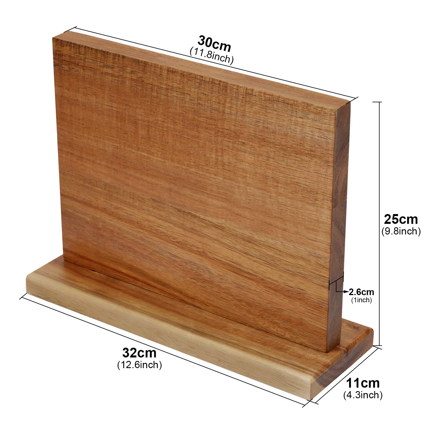 Magnetic Knife Holder Kitchen Universal Knife Block Without Knives Wood Knife Stand Organizer with Double Side Storage