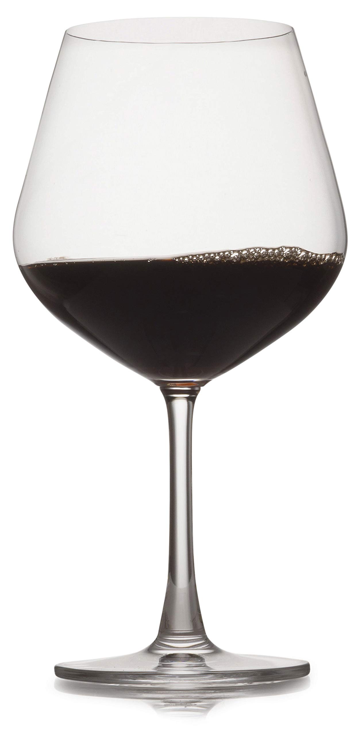 Set of 4 - Modern Laser Cut Rim 24 Oz Wine Glasses Made of Crystal With Seamless Joints (Short Stem)
