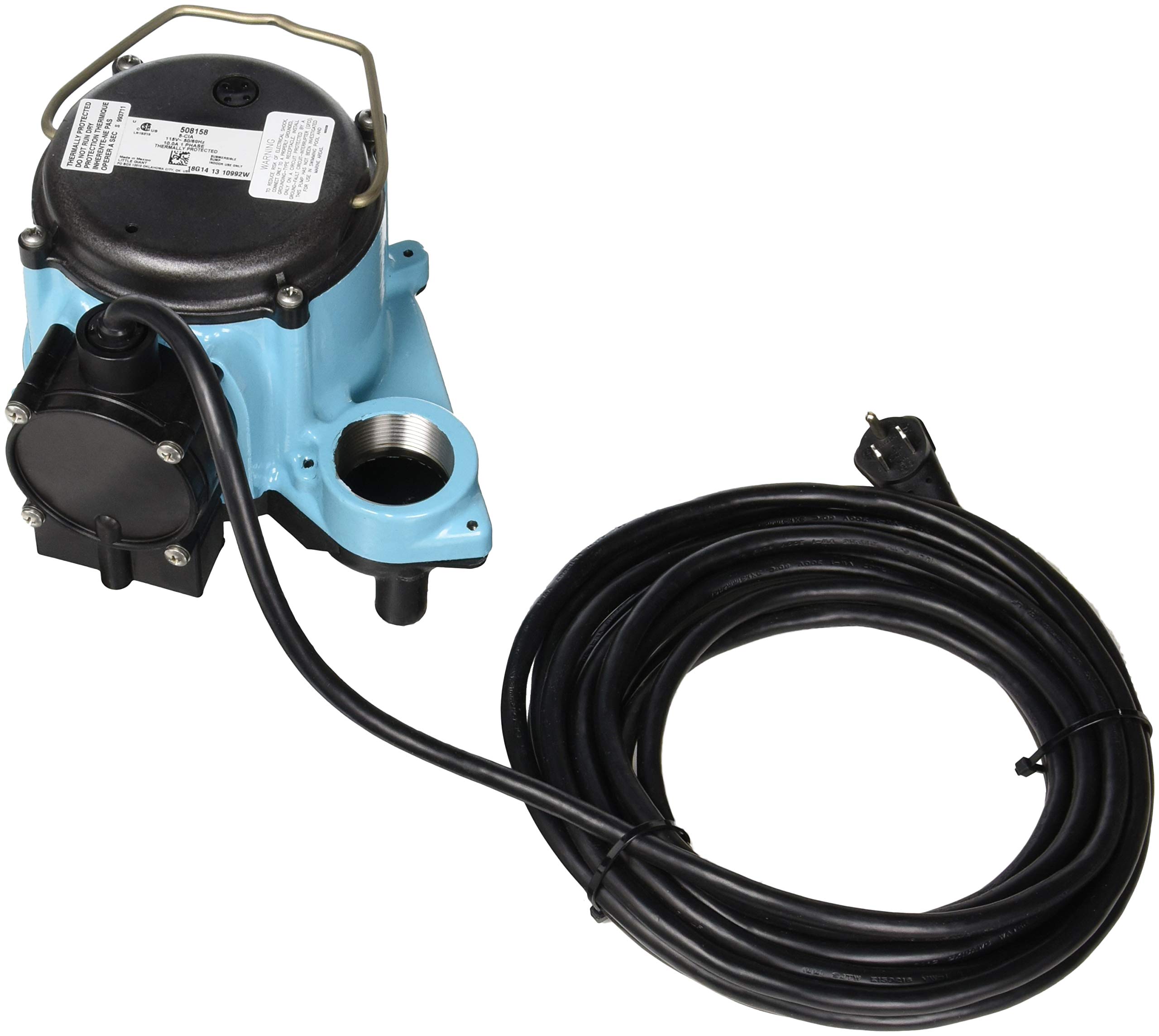 Little Giant 508158 8-CIA 2700 GPH Automatic Sump Pump, Blue