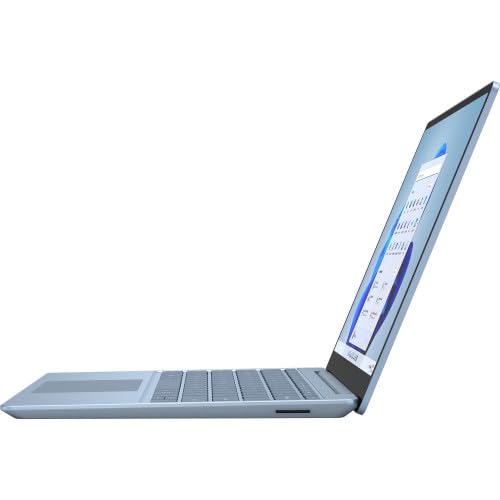 Microsoft Surface Laptop Go 2-12.4 Inch, Windows 11 Professional, Intel Core i5 Quad-Core, 8GB RAM, 256GB SSD, Intel Iris Xe Graphics, Ideal for Office and Gaming Ice Blue - 8QG-00012