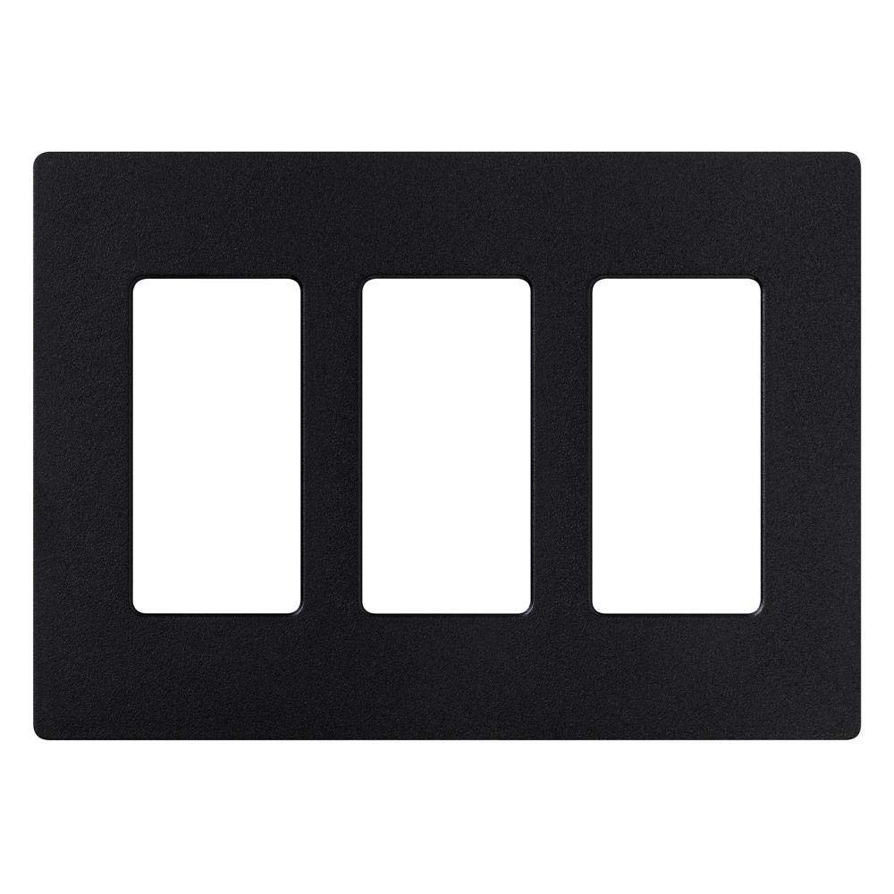 Lutron Claro 3 Gang Decorator/Rocker Wallplate, Satin, Midnight (1-Pack) | SC-3-MN
