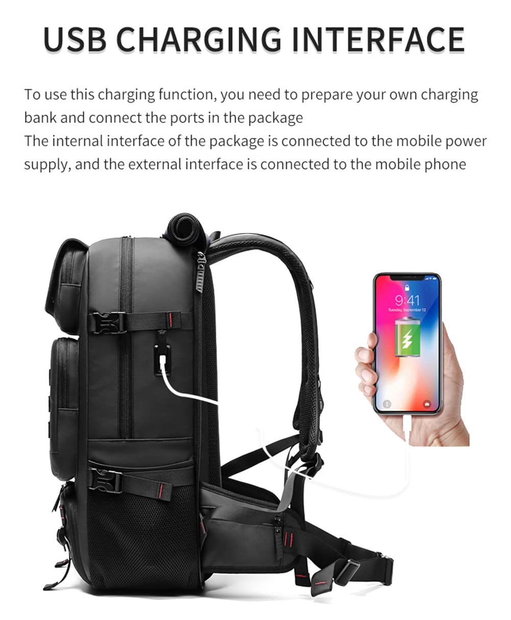 NASKVOWT Men travel backpack, gym backpack with shoe compartment, travel bag with shoe compartment, travel backpack carry on with USB charging port, shoe backpack, camping, outdoors trekking backpack
