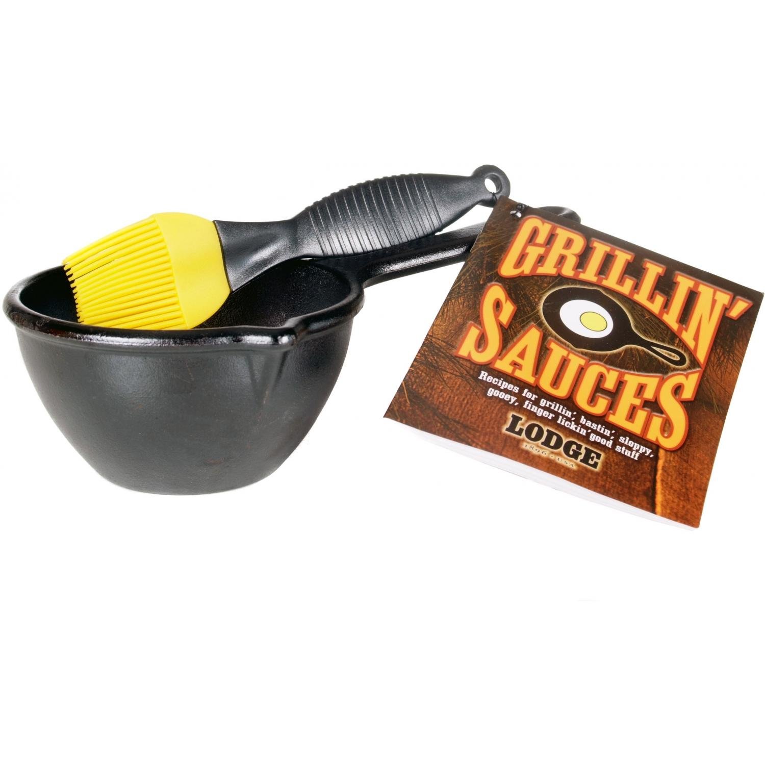 Lodge Grilling Sauces Kit with Melting Pot, Basting Brush, Recipe Booklet