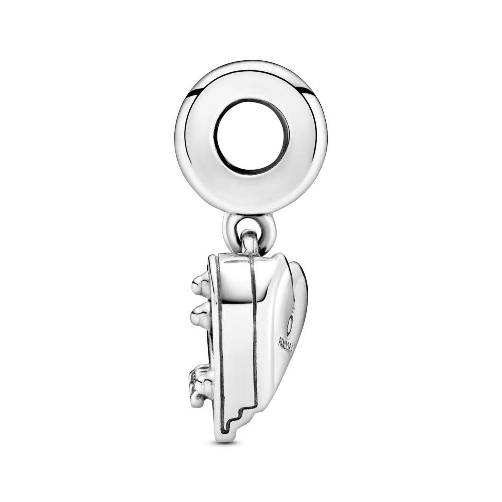 PANDORA Grand Piano Heart, Black & White Enamel